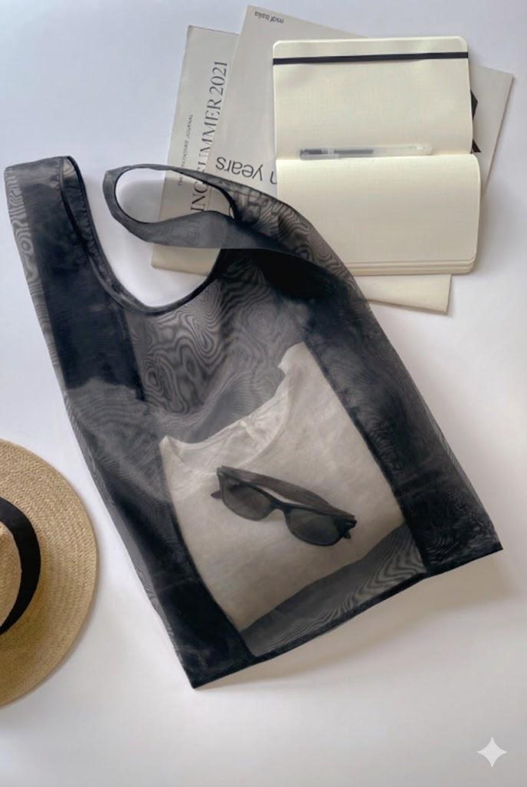 PREPAID US TARIFFS! Sheer Shopping Tote Trendy Organza Bag Reusable ...