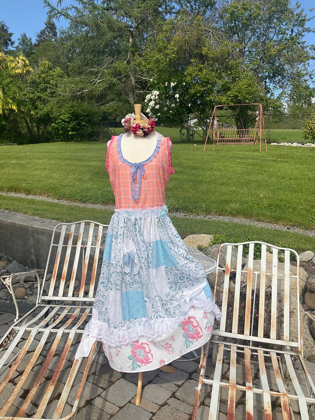 Mermaidcore Seaside Dress Handmade Shabby Cotton Whimsical Enchanting ...