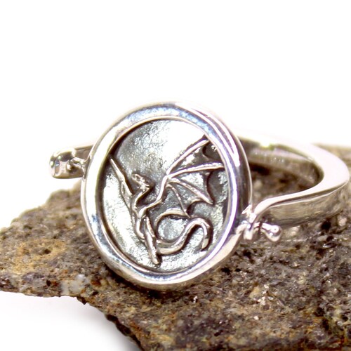 Dragon Spinning Ring Silver Fidget Spinner Ring Gold Mini - Etsy