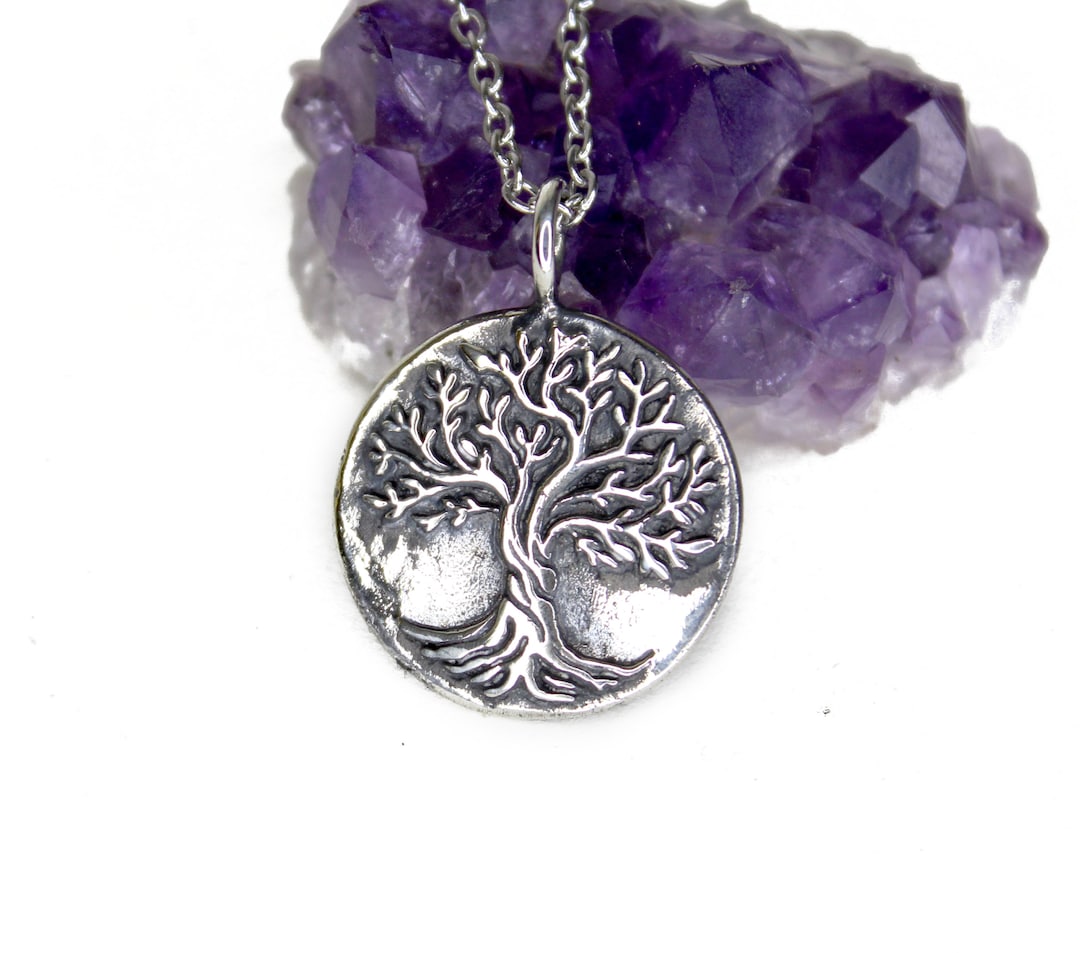Tree of Life, Raven - Reversible Silver Necklace, Celtic, Viking ...