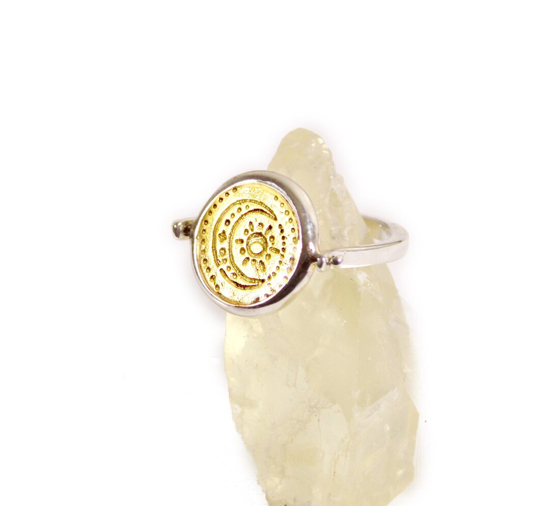 Moon Spinning Ring - Crescent Moon, Spinning Ring, Lunar Ring, Fidget ...