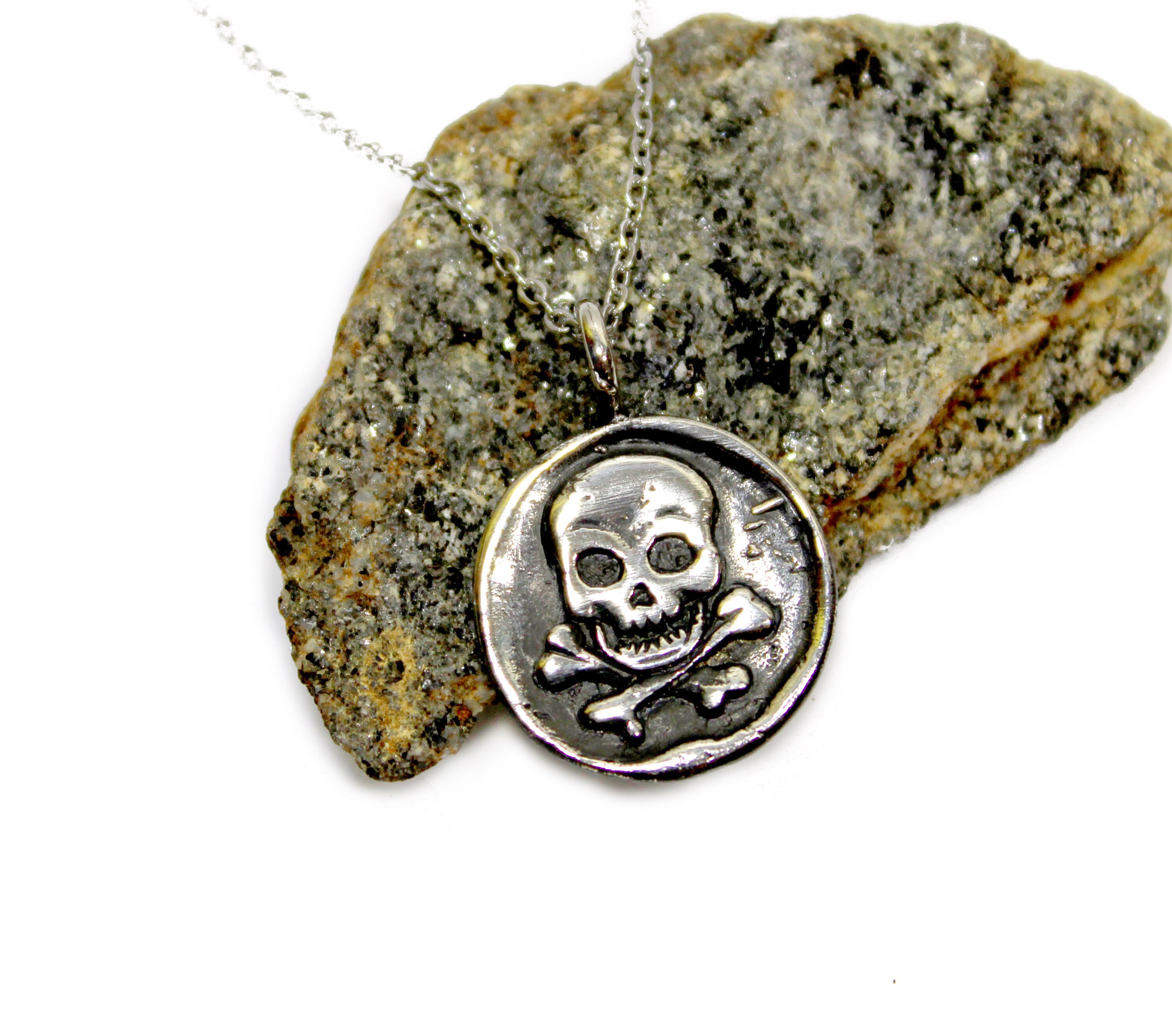 Atocha Shipwreck Coin Pendant - Silver Coin Necklace - Skull and ...