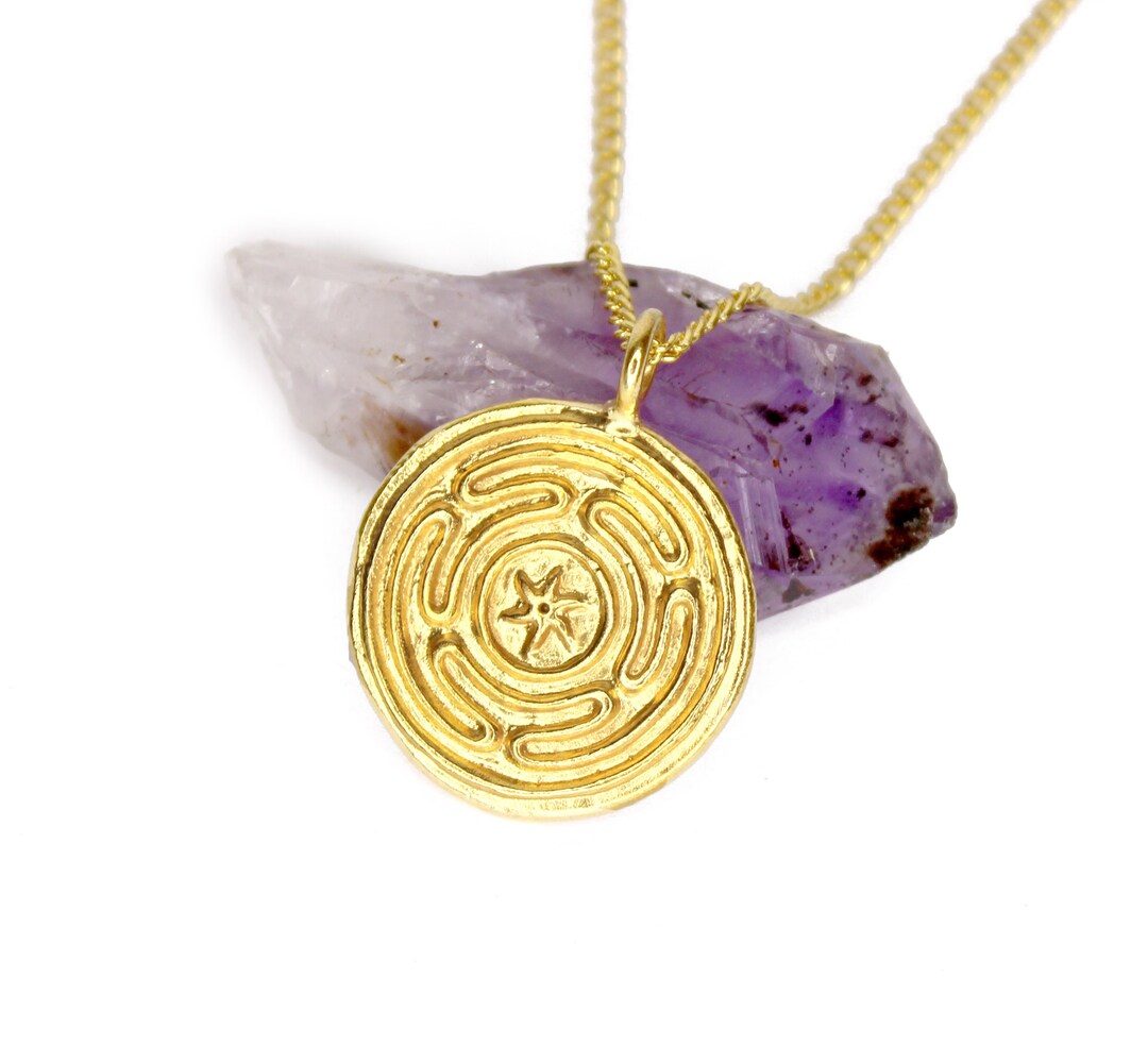Labyrinth - Hecate Goddess - Gold Coin Medallion Necklace - DOUBLE ...