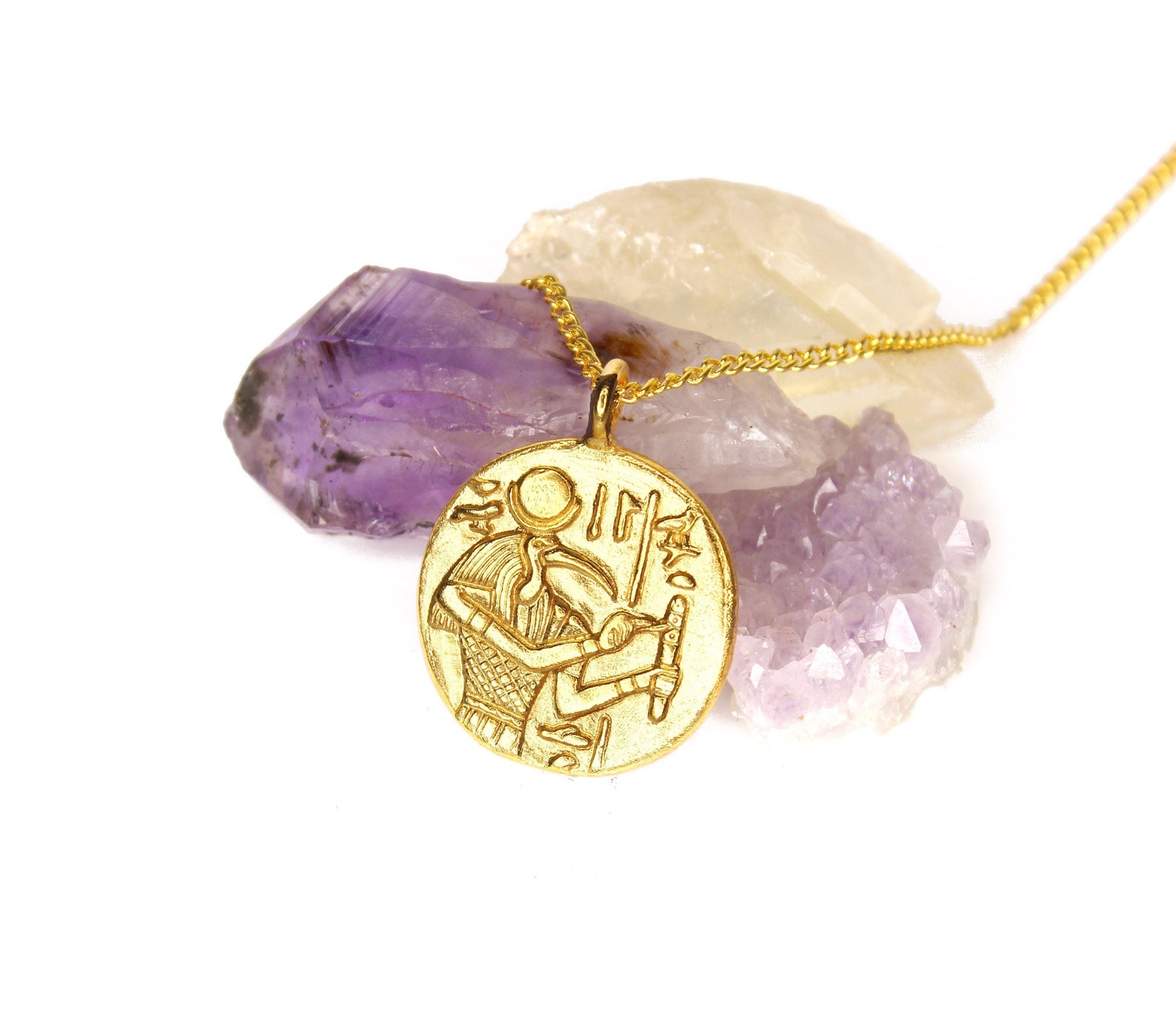 Lotus Flower Thoth Egyptian God Coin Medallion DOUBLE SIDED Mythology ...