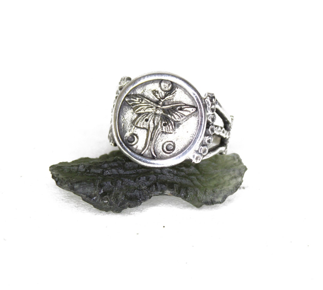 Luna Moth - SILVER Ring - Sterling Silver - Luna Moth Ring - Boho Style ...