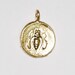 Honey Bee Gold Coin Pendant Coin Necklace Gold Disc Pendant - Etsy