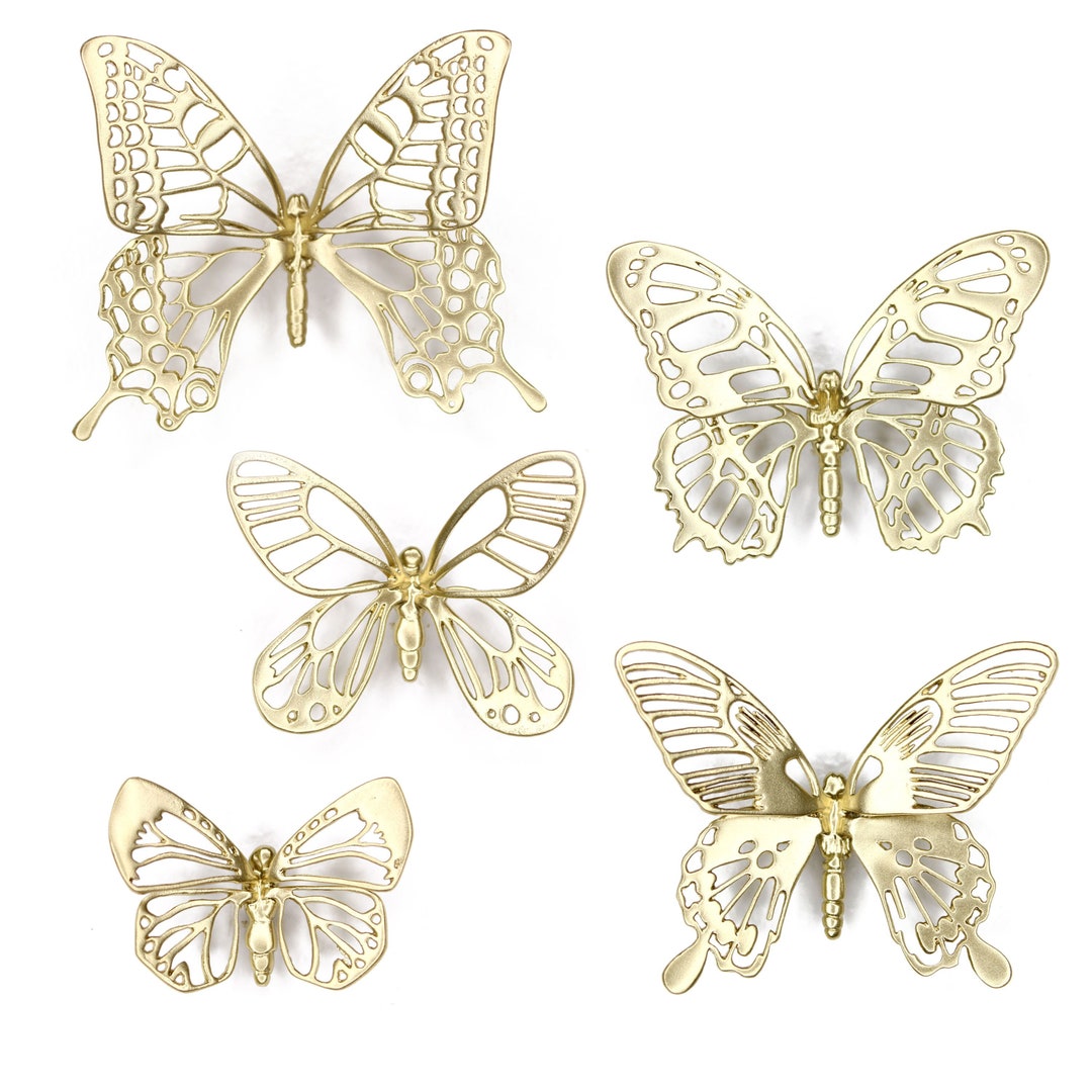 3D Metal Butterfly Wall Art 5 Piece Set Butterfly Wall Decor Butterfly ...