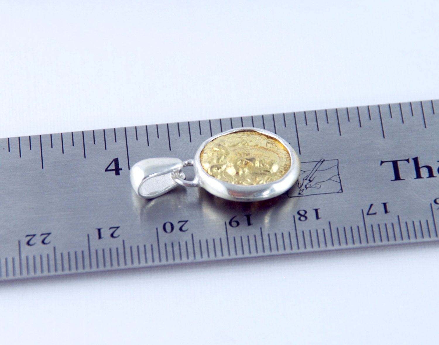 Medusa Gold Coin Pendant Sterling Silver Small Gold Coin - Etsy