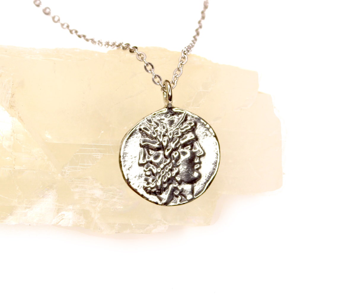 Janus Pendant Silver Coin Pendant Greek Janus Pendant | Etsy