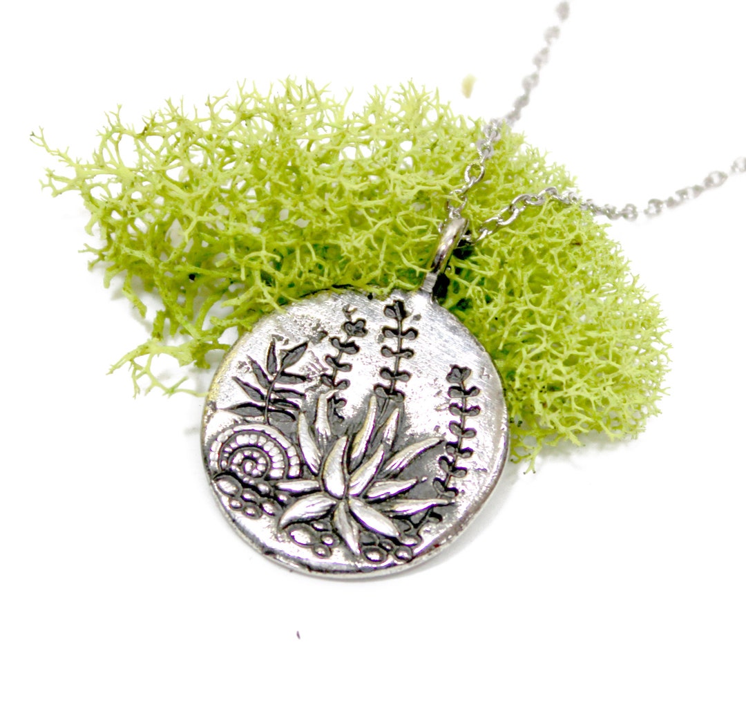 Cactus Pendant, Succulent Pendant Necklace, Plant Jewelry - DOUBLE ...