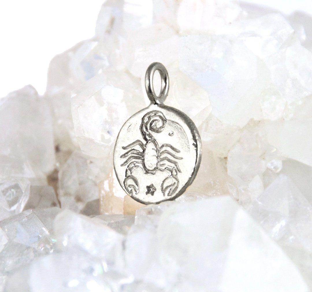 Scorpio Silver Pendant Zodiac Sign Unique Scorpio Horoscope Pendant ...