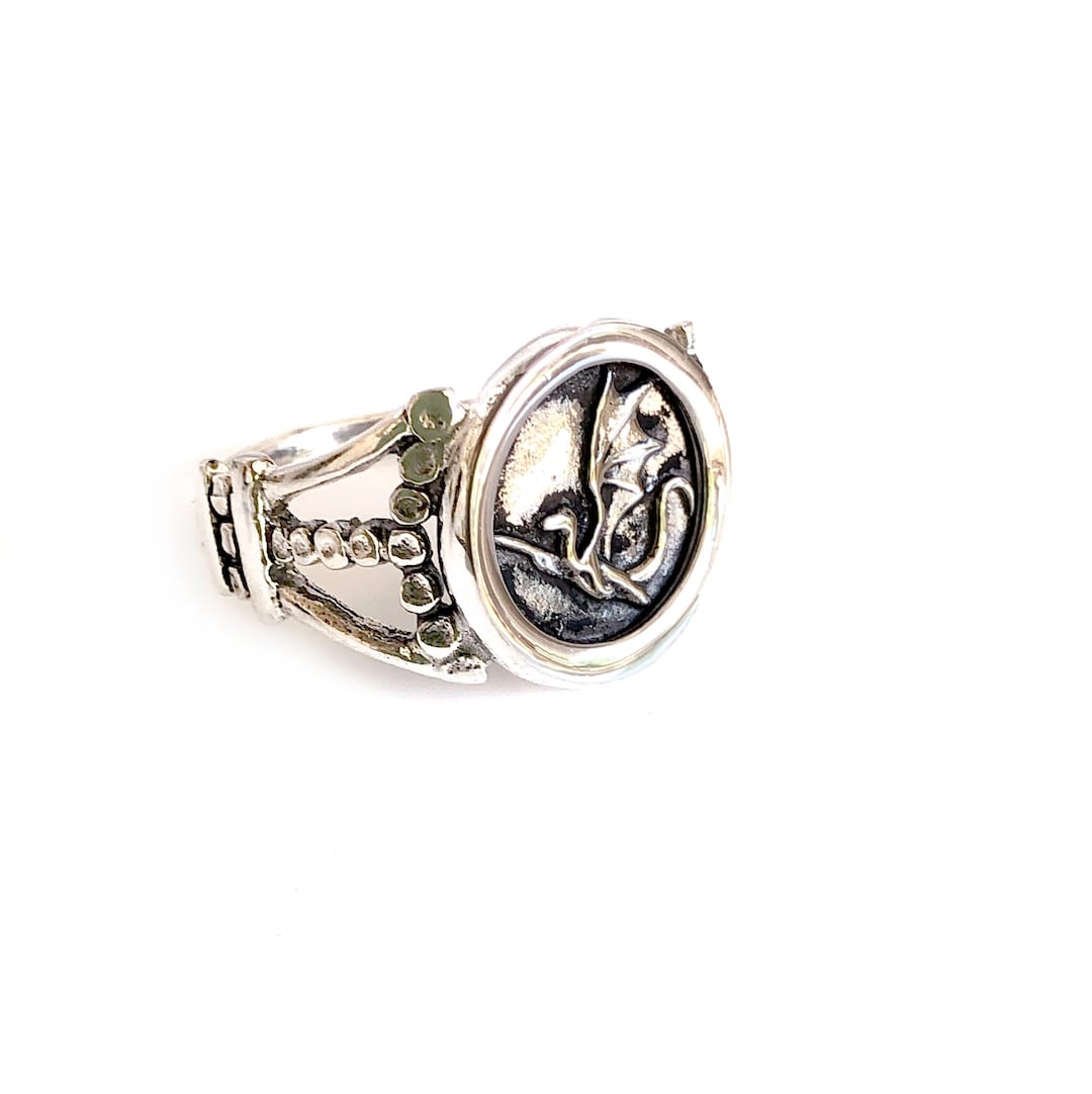 Dragon Ring - STERLING SILVER - Fantasy, Fairytale, Adventure Signet ...