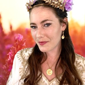 Pomegranate - Persephone Goddess - Large Gold Medallion Necklace ...