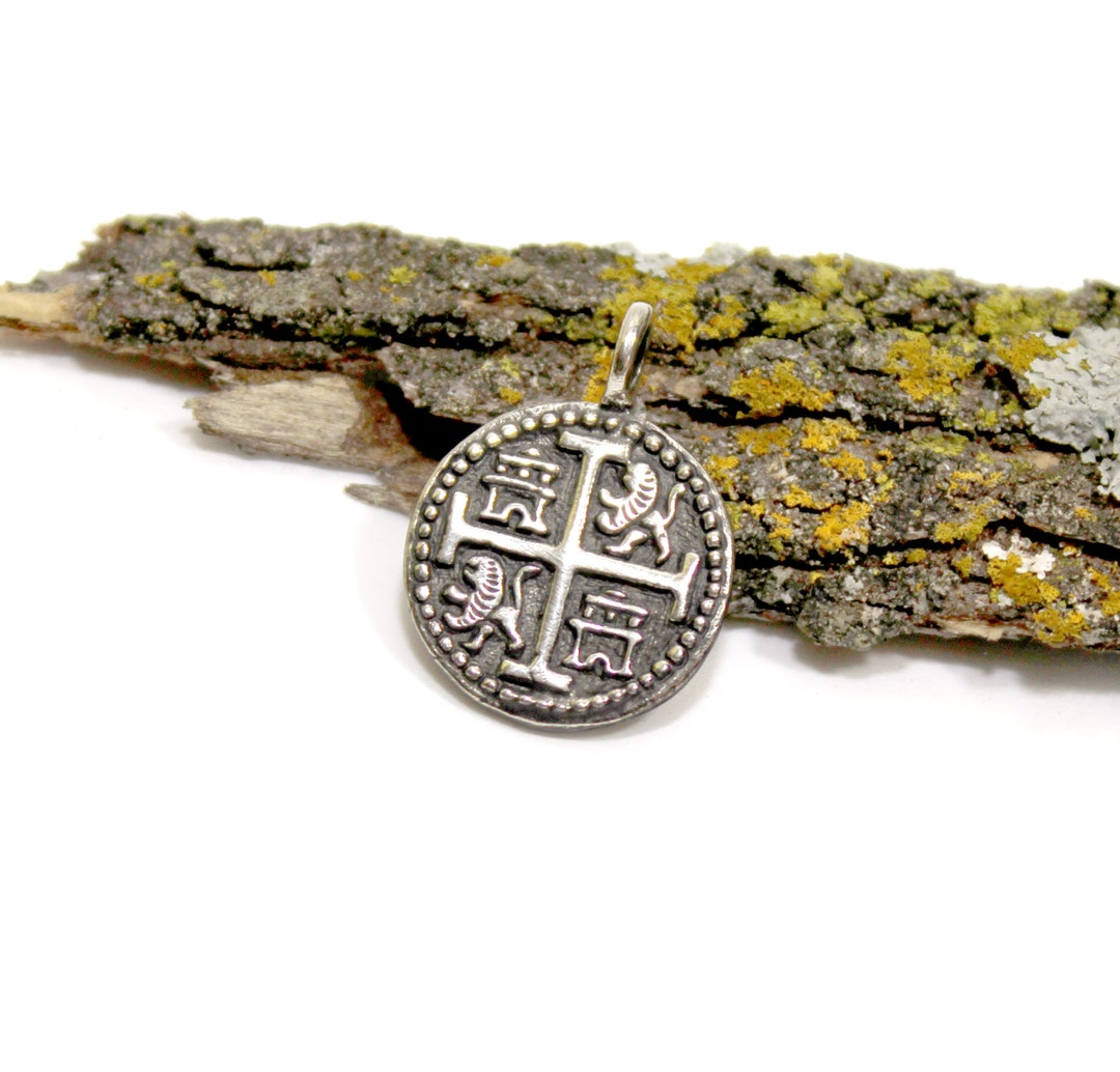 Atocha Shipwreck Coin Pendant - Silver Coin Necklace - Skull and ...