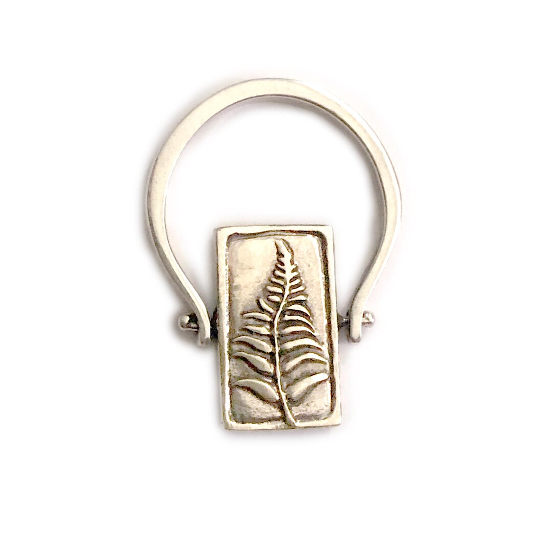 Fern Spinning Ring - Morel Mushroom - Flip Ring - Sterling Silver ...