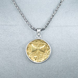 Gold Janus Ancient Coin Pendant 18K Sterling Silver Greek Janus - Etsy