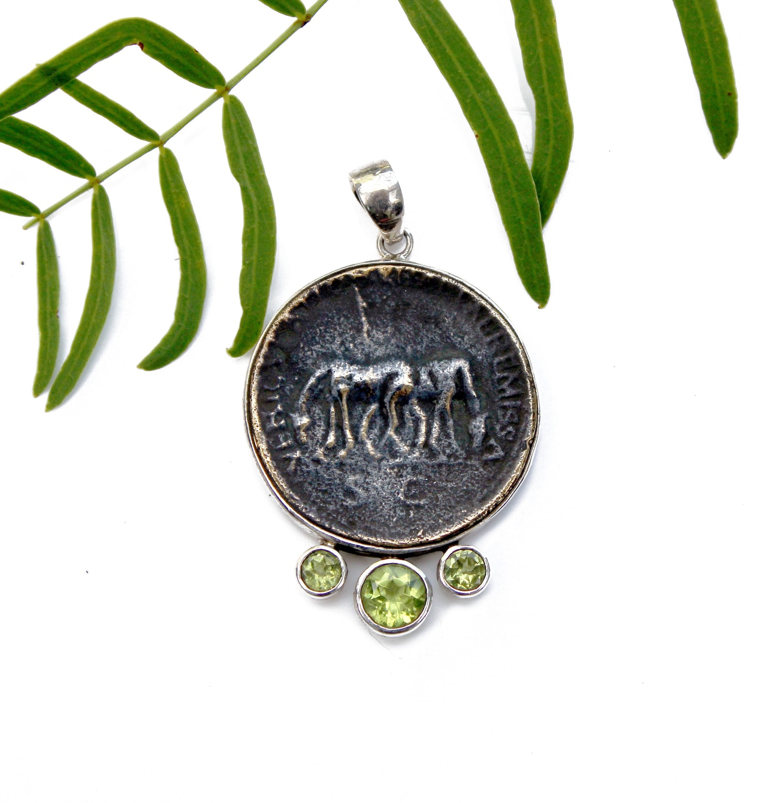 Horse Coin Pendant Horse Medallion Roman Coin Sterling - Etsy
