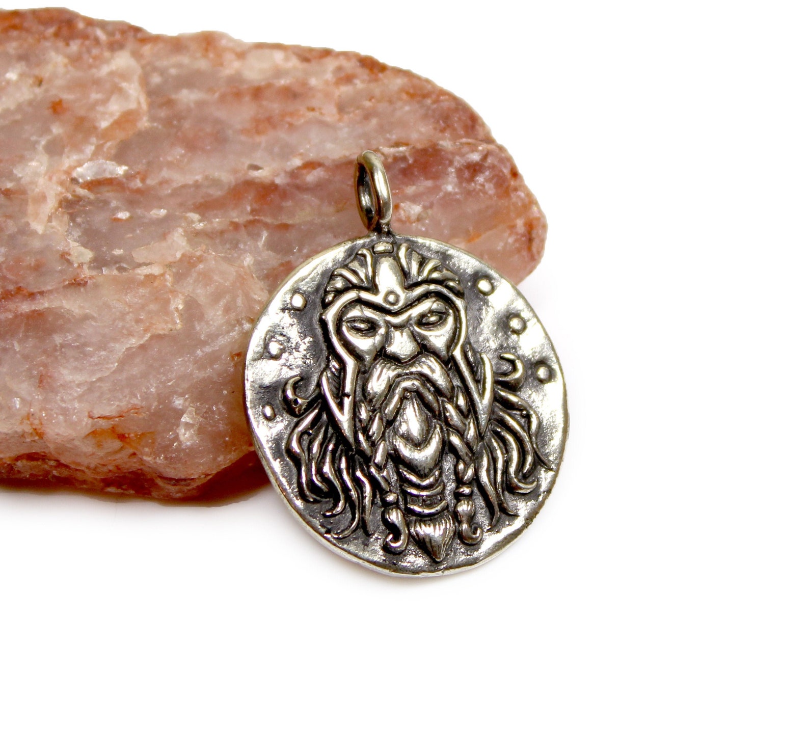 Viking Odin Medallion Dragon Shield SILVER Large Coin - Etsy