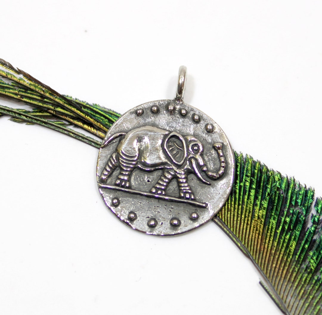 Elephant Silver Coin Pendant Caesar Coin Ancient Roman - Etsy
