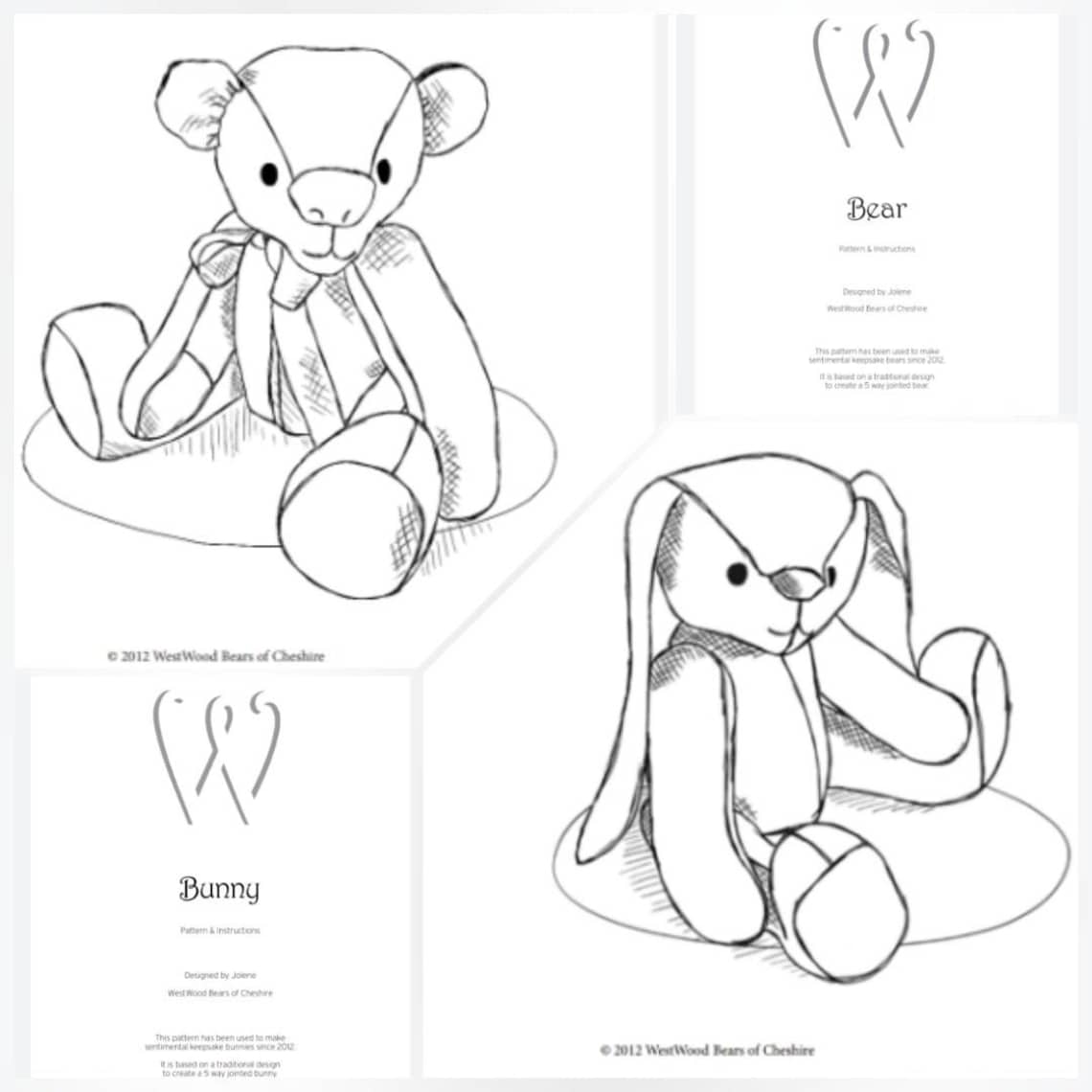 Jointed Teddy Bear Sewing Pattern by Westwood Bears of | Etsy