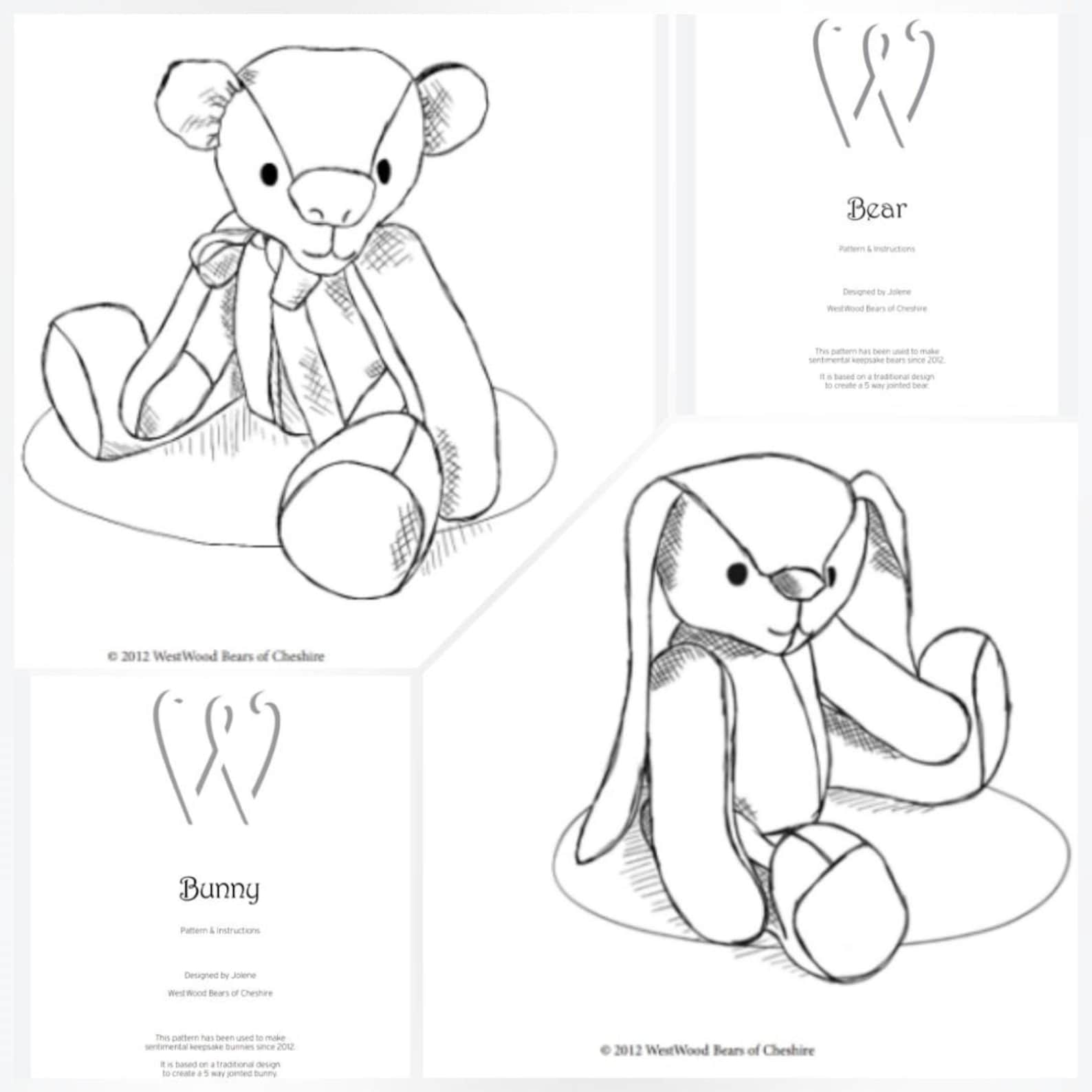 Jointed Teddy Bear Sewing Pattern by Westwood Bears of Cheshire 18 ...