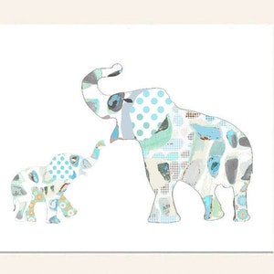 Baby Blue Nursery, Set of Four Safari Animal Prints for Baby Boys Room ...