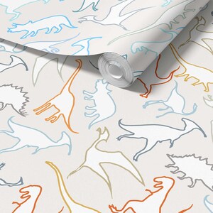 Dinosaur Wallpaper Boys Fun Playroom Wall Decor - Modern Bohemian ...
