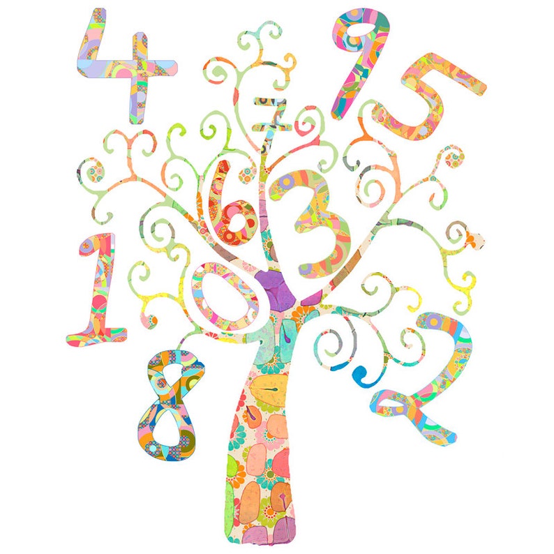 Number Tree Art Nursery Decor Nursery Ideas Tree Nursery - Etsy