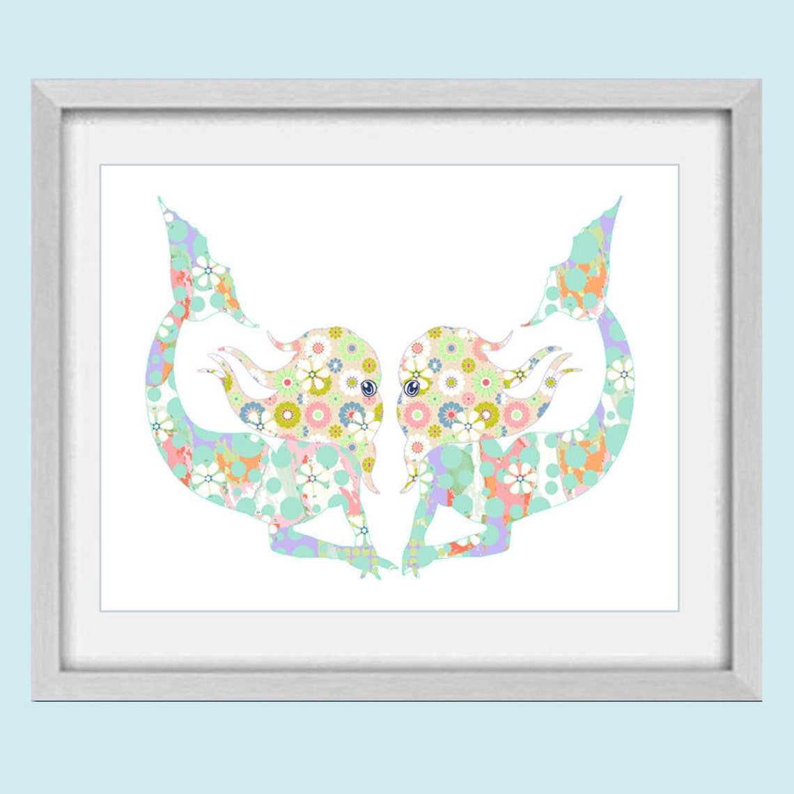 Seahorse Art for Kids Bathroom Decor / Kids Bathroom Wall Art | Etsy