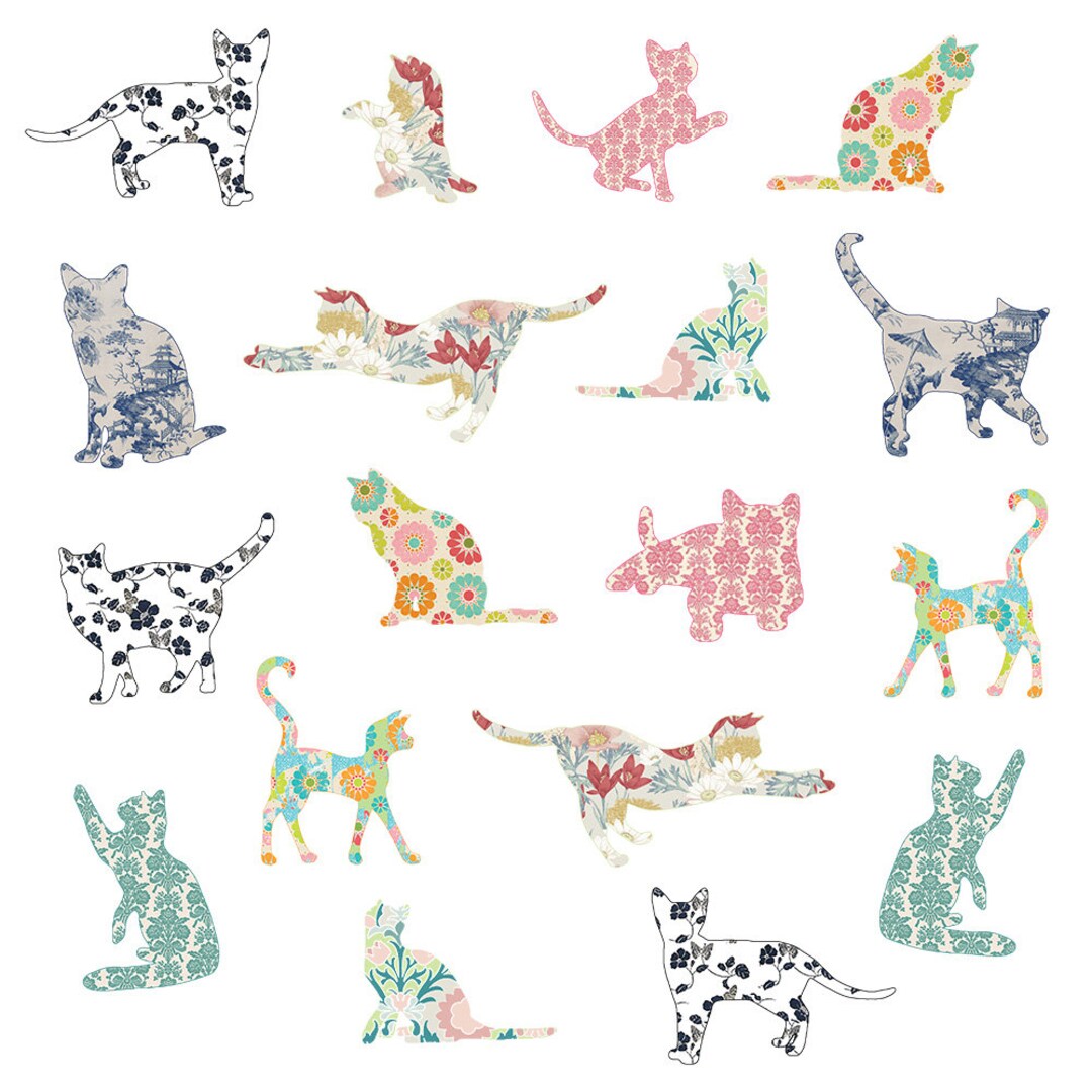 Cat Wallpaper Cut Out. Removable Wall Stickers. Peel and Stick ...