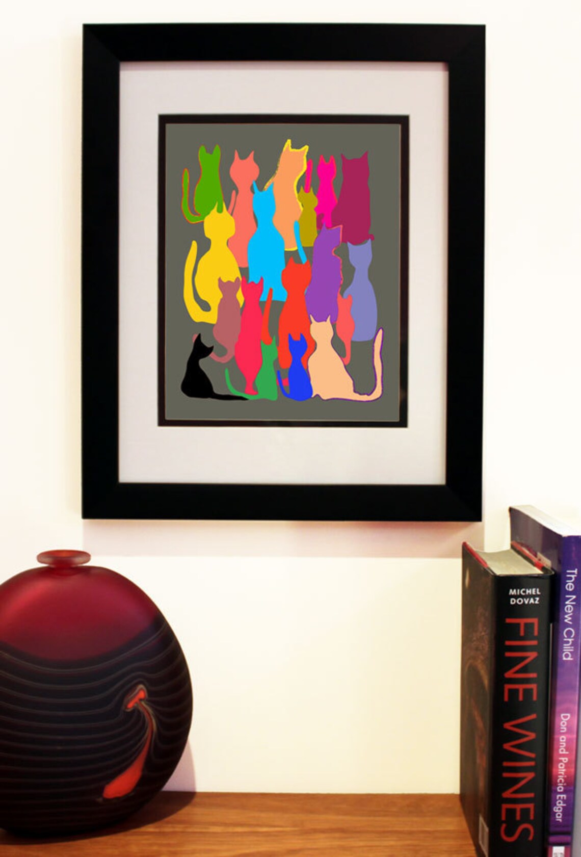 Cat art abstract art modern cat art nursery decor childrens | Etsy