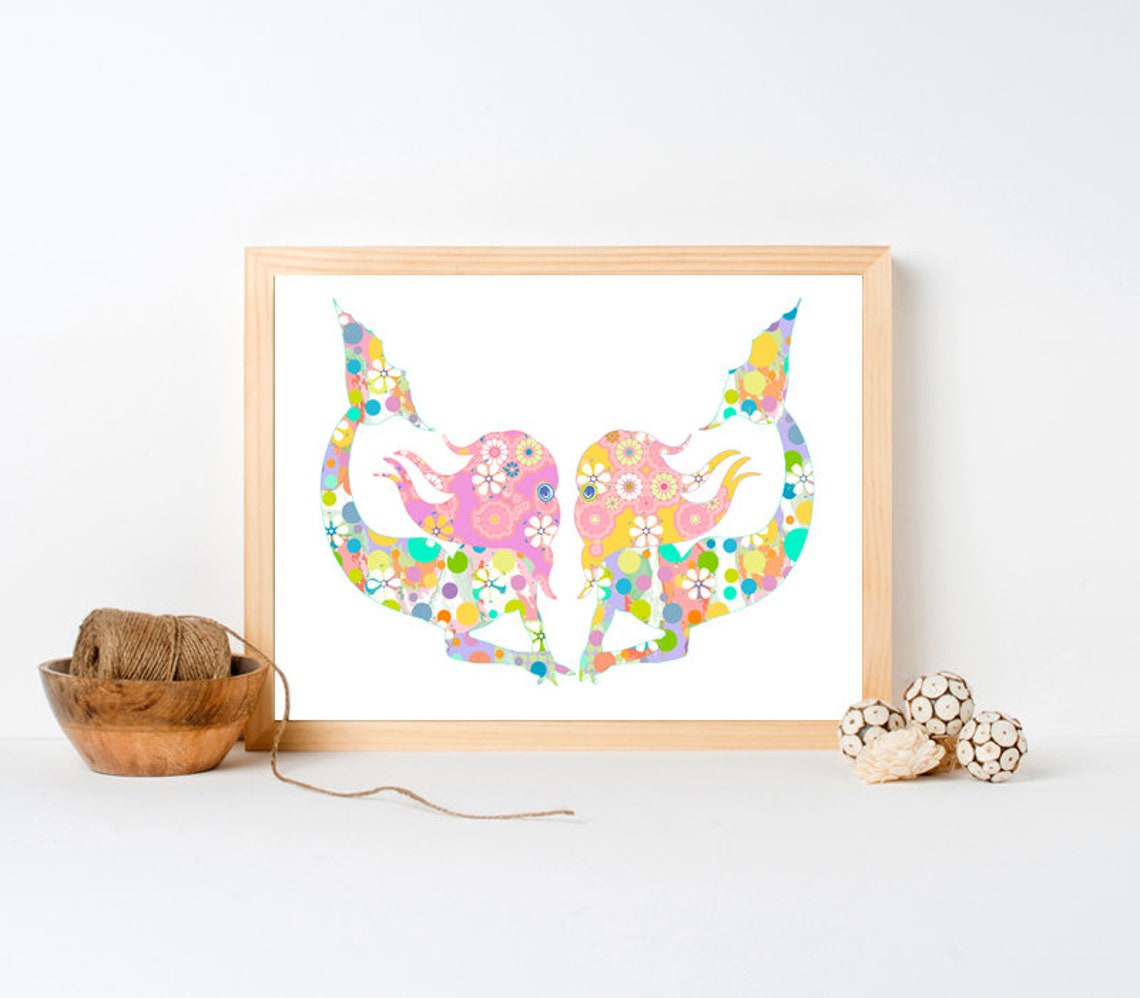 Seahorse Art for Kids Bathroom Decor / Kids Bathroom Wall Art | Etsy