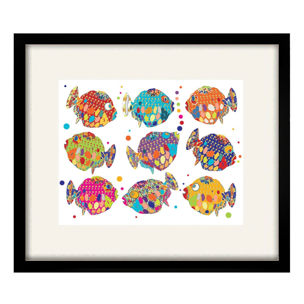 Abstract Colorful Fish Beach House Large Poster Print. Fun - Etsy