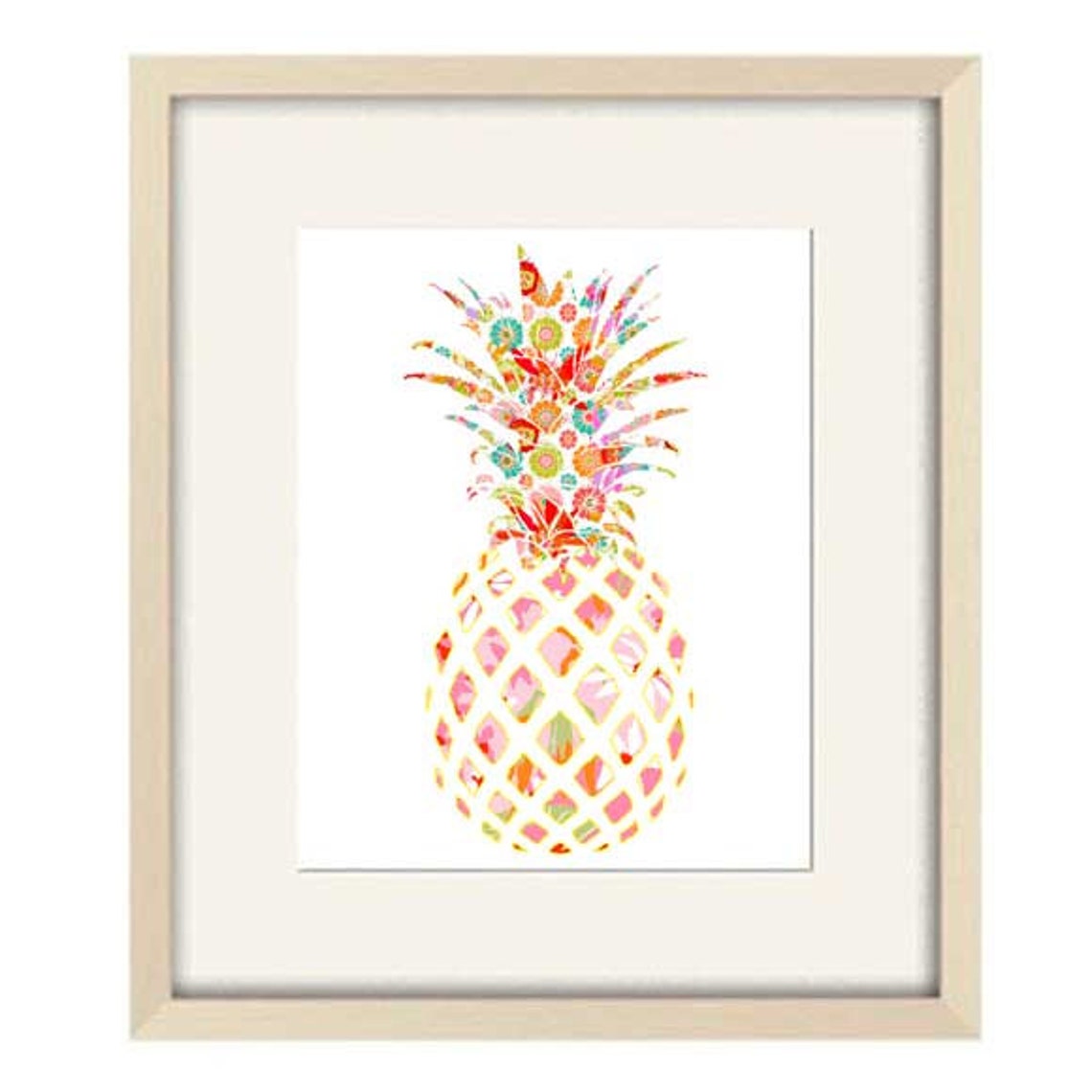 Pineapple Wall Art Pineapple Decor Tropical Pineapple Print | Etsy