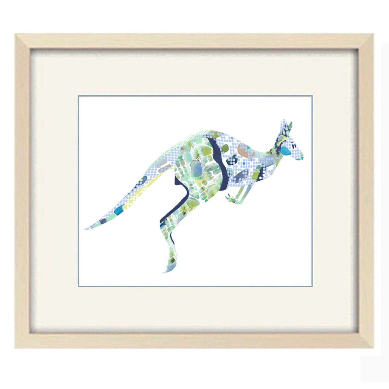 Kangaroo art print Australian animal art abstract animal | Etsy