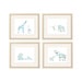 Baby Blue Nursery, Set of Four Safari Animal Prints for Baby Boys Room ...