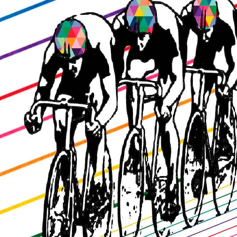 Modern Abstract Bicycle Art Print - Colorful Minimalist Cycling Gift ...