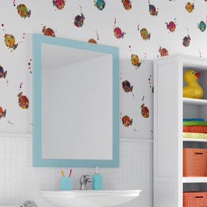 Colorful Fish Kids Bathroom Wallpaper - Vinyl Peel and Stick Pre-pasted ...