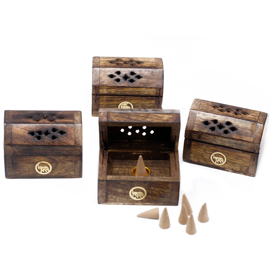 Mini Incense Cone Smoke Box, Mango Wood, Burning Incense, Amazing ...