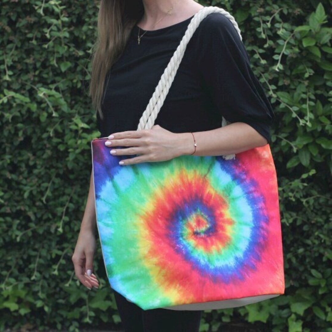 Rope Handle Psychedelic Splash Bag, Tote Bag, Zip Bag, Beach Bag ...