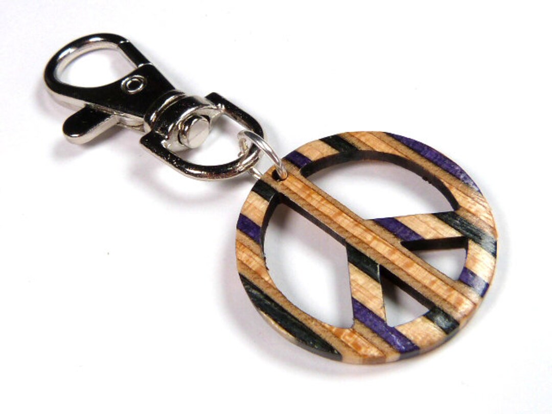 Recycled Skateboards, Peace Sign, Backpack Keyring, Zip Keyring, Peace ...