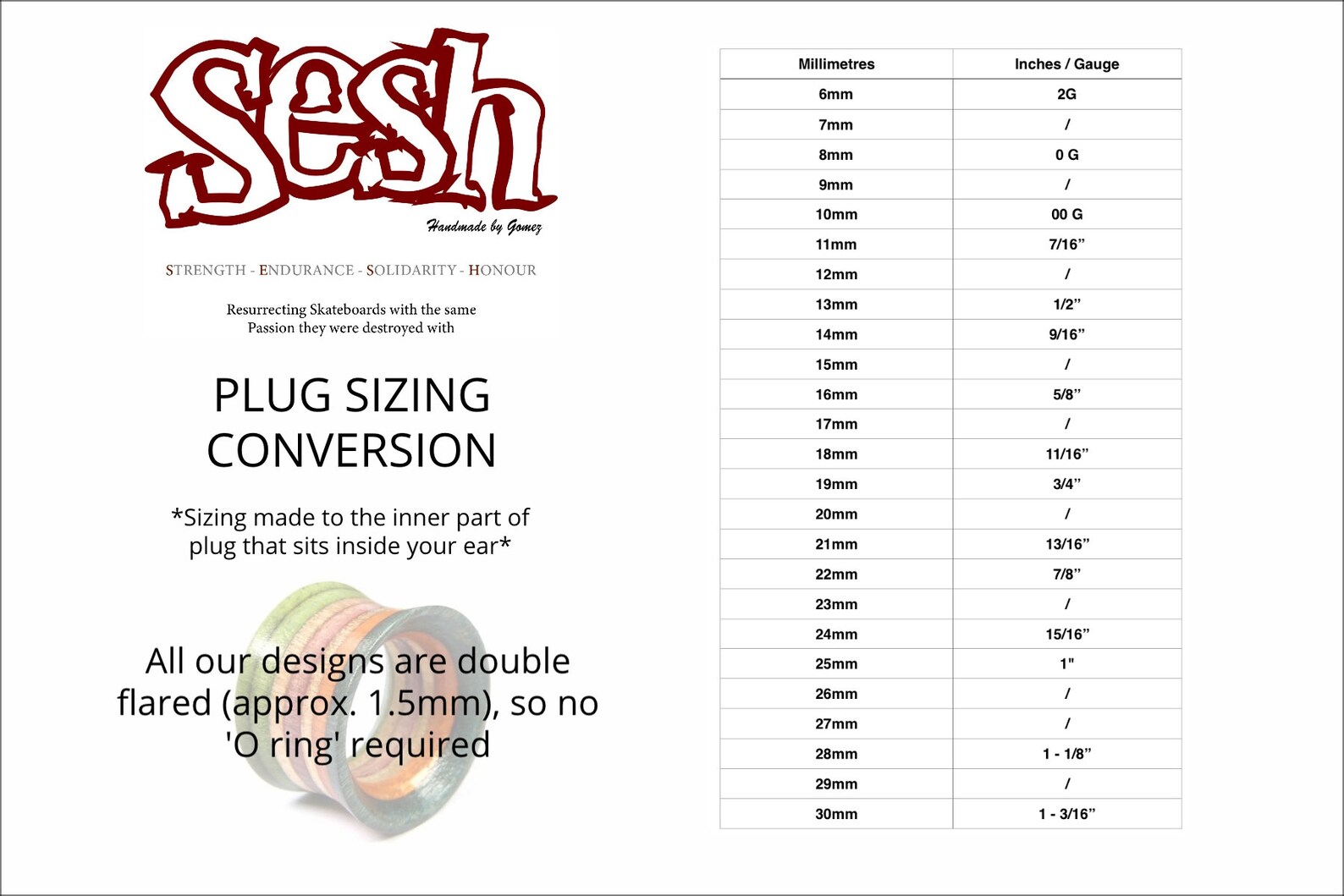 Recycled Skateboards, 10mm 3/8 00g Plugs, Plugs and Tunnels, Ear Gauge ...