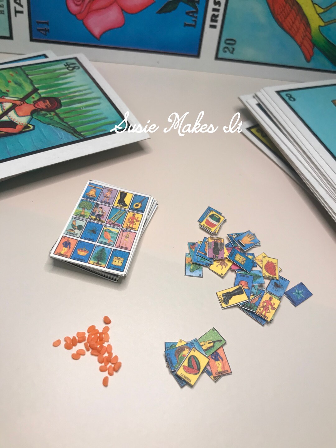 Loteria "mexican Bingo" Game Set 1:12 Dollhouse Miniature - Etsy