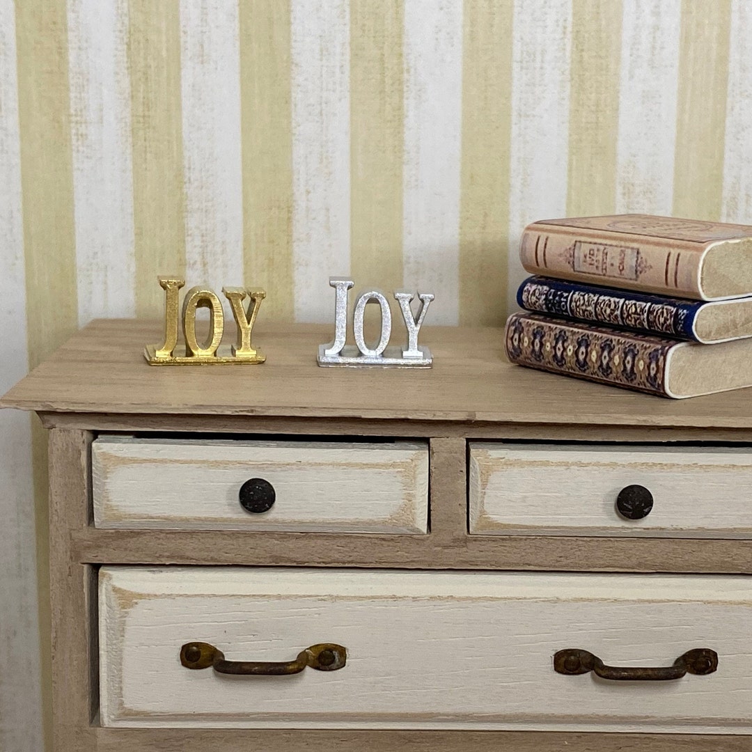 Free Standing JOY Word Sign for Dollhouse Miniatures 1:12 - Etsy