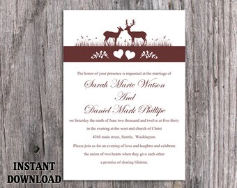 Rustic Wedding Invitation Template Download Printable | Etsy