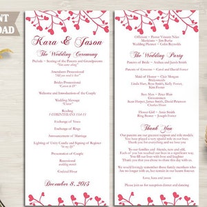 Wedding Program Template DIY Editable Text Word File Download Program ...