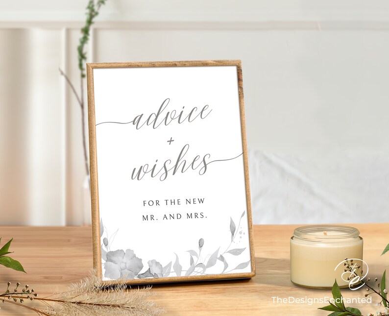 Advice and Wishes Sign Template DIY Printable Wedding Signs - Etsy
