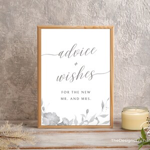 Advice and Wishes Sign Template, DIY Printable Wedding Signs ...