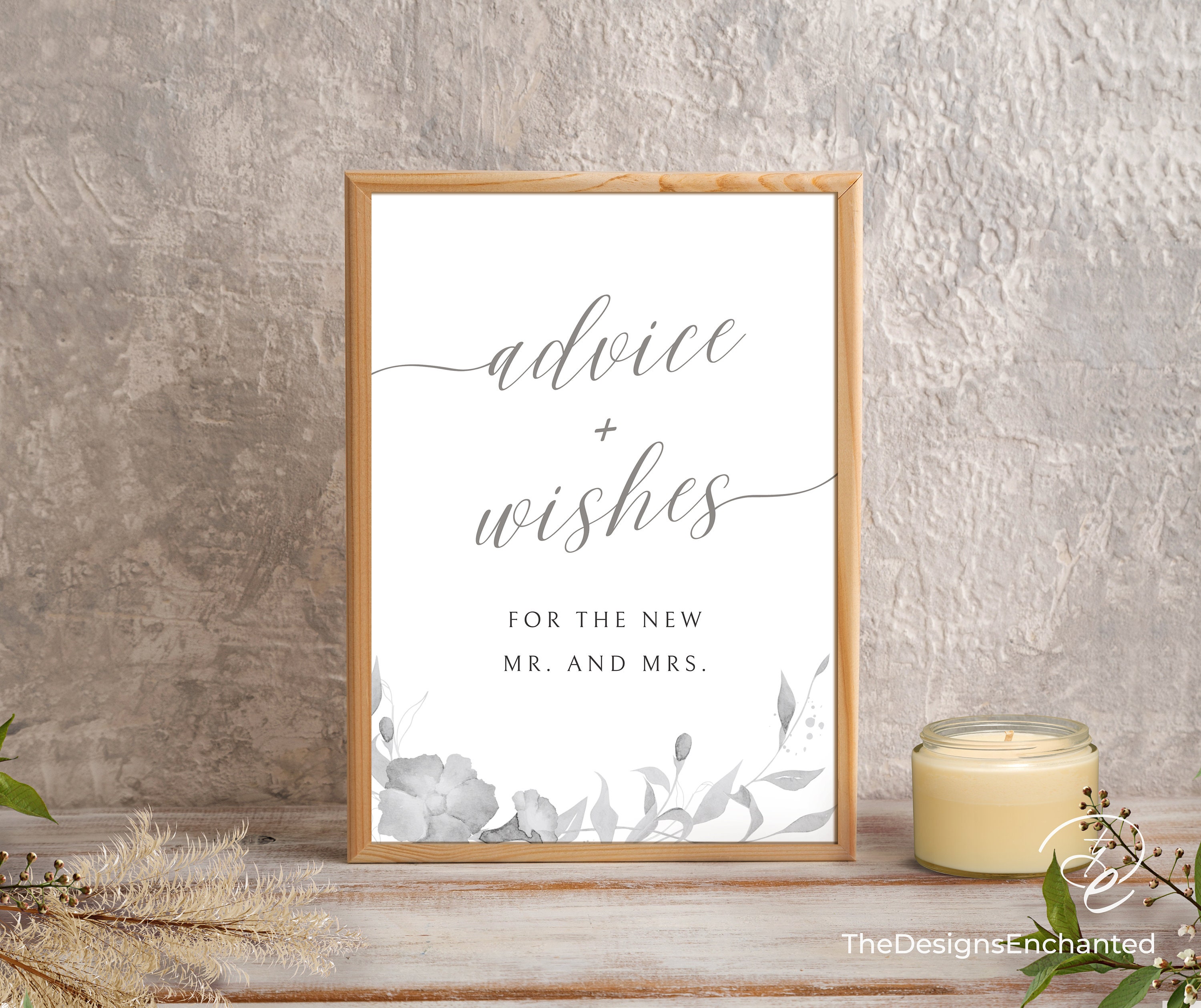 Advice and Wishes Sign Template DIY Printable Wedding Signs - Etsy