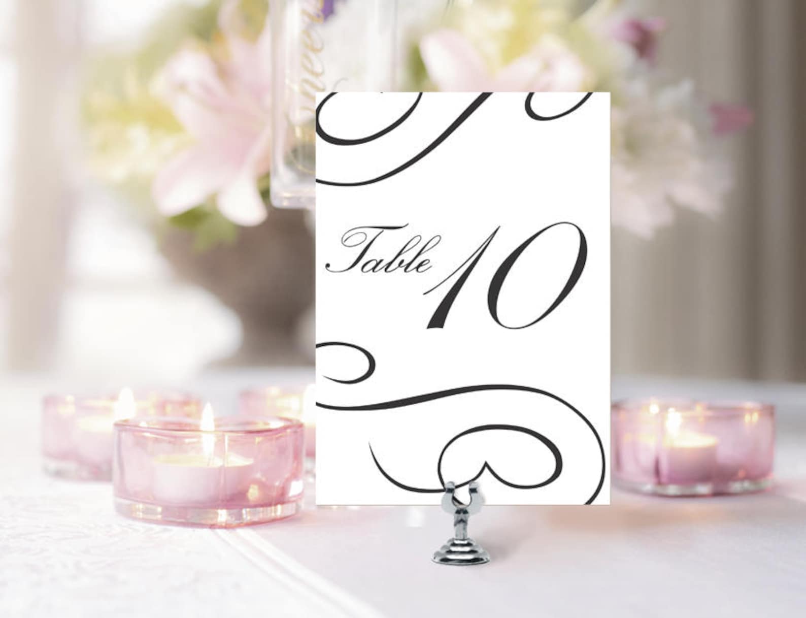 Printable Table Numbers DIY Wedding Table Card Template Elegant Table ...